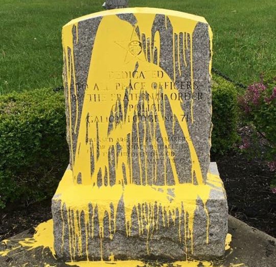 Vandals target Galion Police Memorial - Crawford County Now