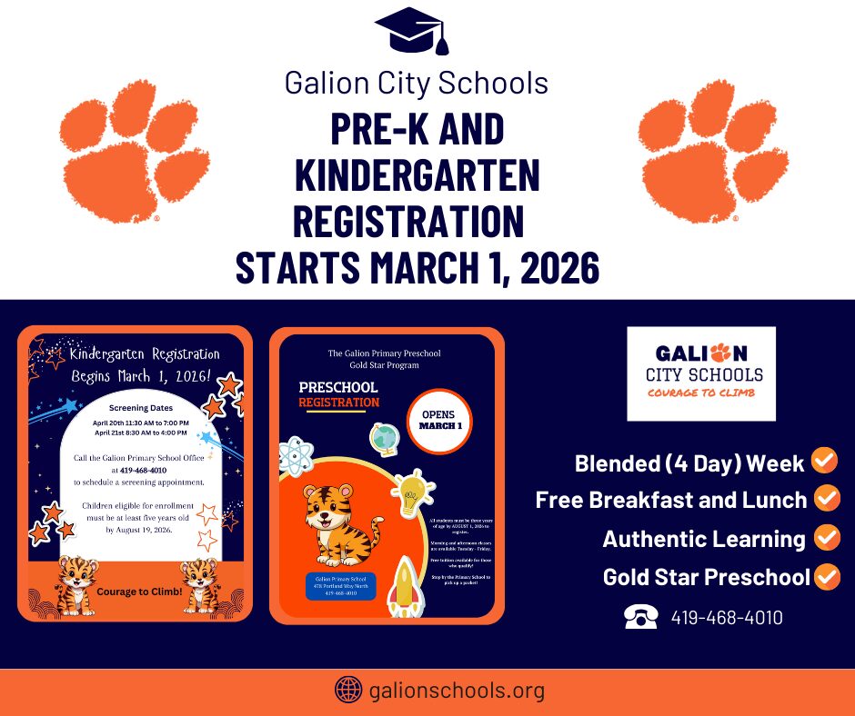 Galion City Schools Open 2026-2027 Enrollment and Early Childhood ...